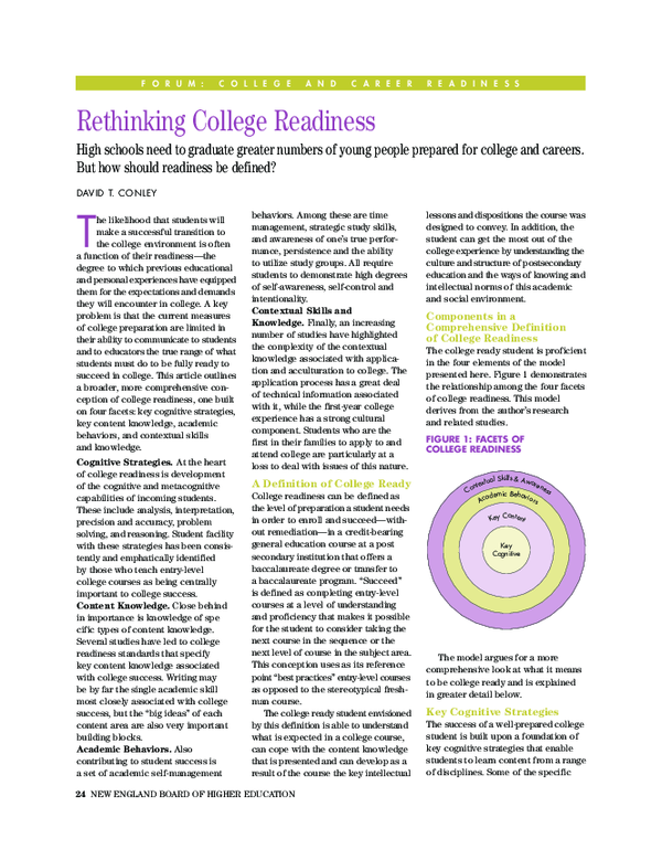(PDF) Rethinking College Readiness