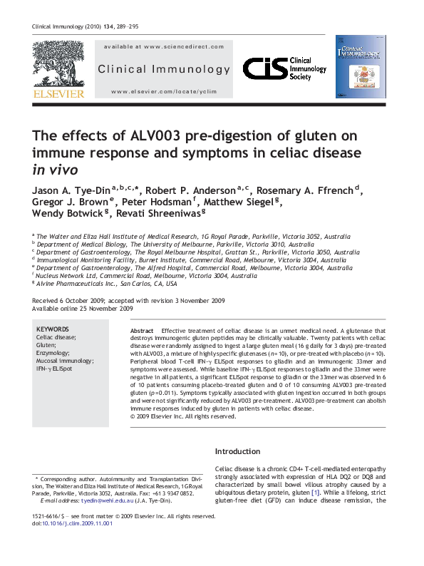 (PDF) The effects of ALV003 pre-digestion of gluten on immune response and symptoms in celiac ...