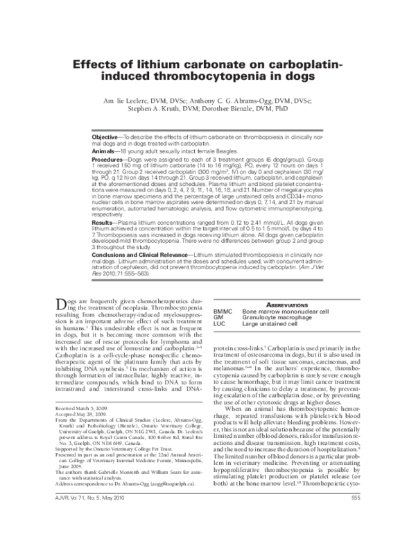 (PDF) Effects of lithium carbonate on carboplatin-induced ...