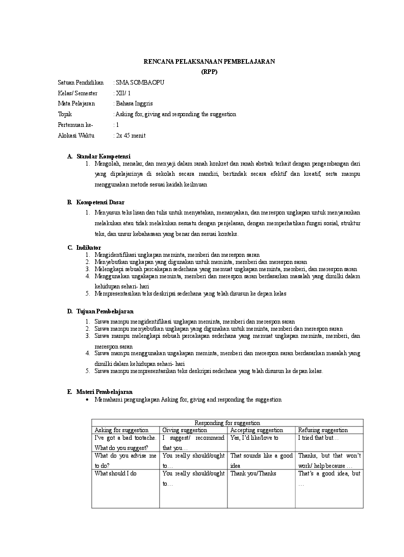 (DOC) Lesson Plan SMA KELAS 3