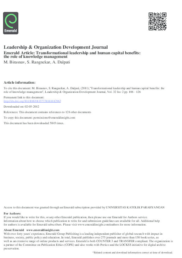 (PDF) Leadership & Organization Development Journal