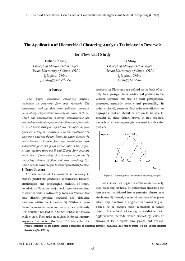 Pdf The Application Of Hierarchical Clustering Analysis Technique In