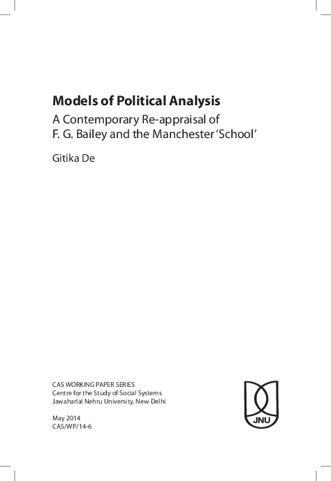 (PDF) Models of Political Analysis
