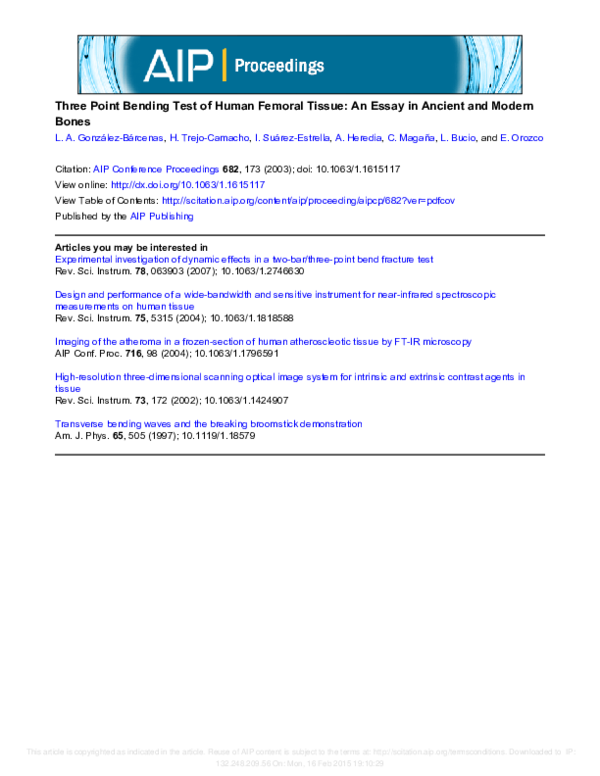 (PDF) Three Point Bending Test of Human Femoral Tissue: An Essay in ...