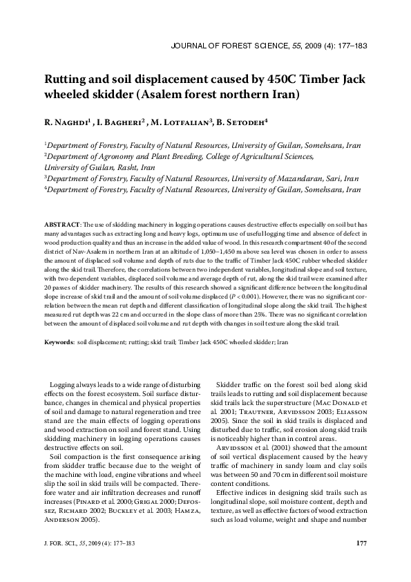 (PDF) Rutting and soil displacement caused by 450C Timber Jack wheeled ...