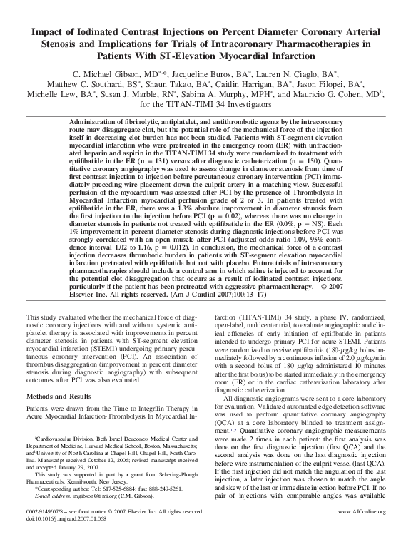 (PDF) Impact of Iodinated Contrast Injections on Percent Diameter ...