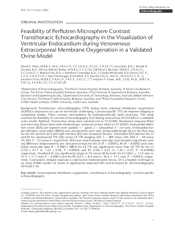 (PDF) Feasibility of Perflutren Microsphere Contrast Transthoracic ...