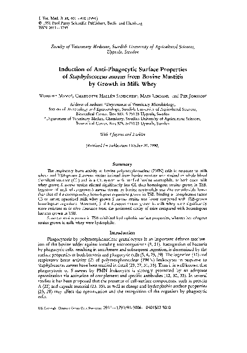 (PDF) Induction of AntiPhagocytic Surface Properties of Staphylococcus ...