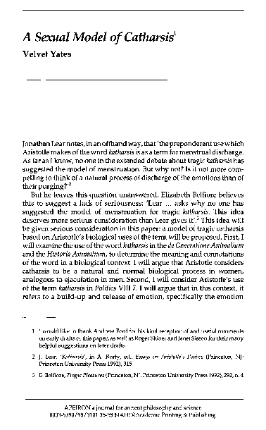 (PDF) A Sexual Model of Catharsis