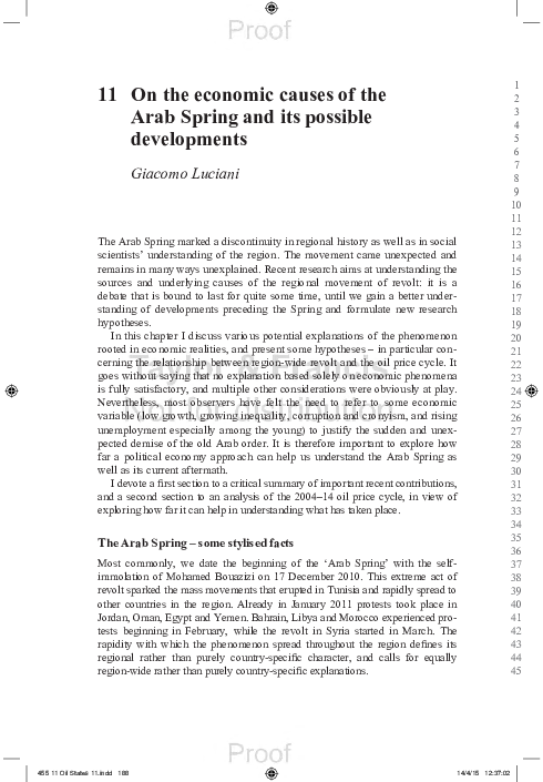 (PDF) 1 On the economic causes of the Arab Spring and its possible ...