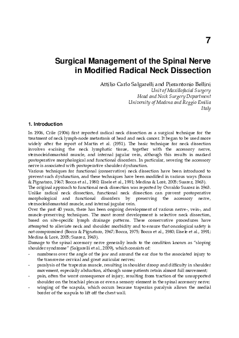 (PDF) Surgical Management of the Spinal Nerve in Modified Radical Neck ...