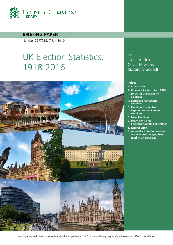 (PDF) UK Election Statistics: 1918-2016