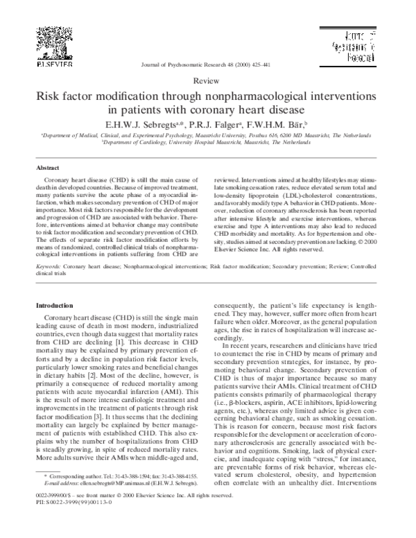 (PDF) Risk factor modification through nonpharmacological interventions ...