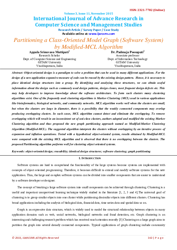 Pdf Partitioning A Class Oriented Model Graph Software System By