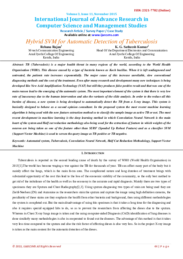 (PDF) Computer Science and Management Studies Hybrid SVM for Automatic ...