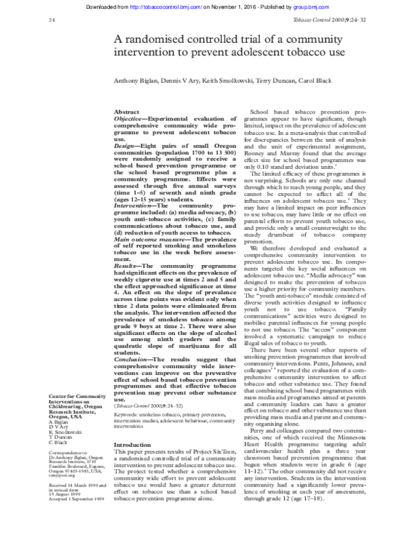 (PDF) A randomised controlled trial of a community intervention to ...