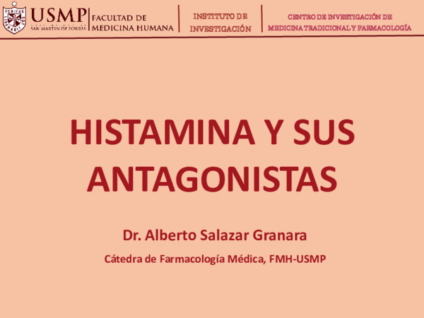 (PDF) Histamina y Sus Antagonistas