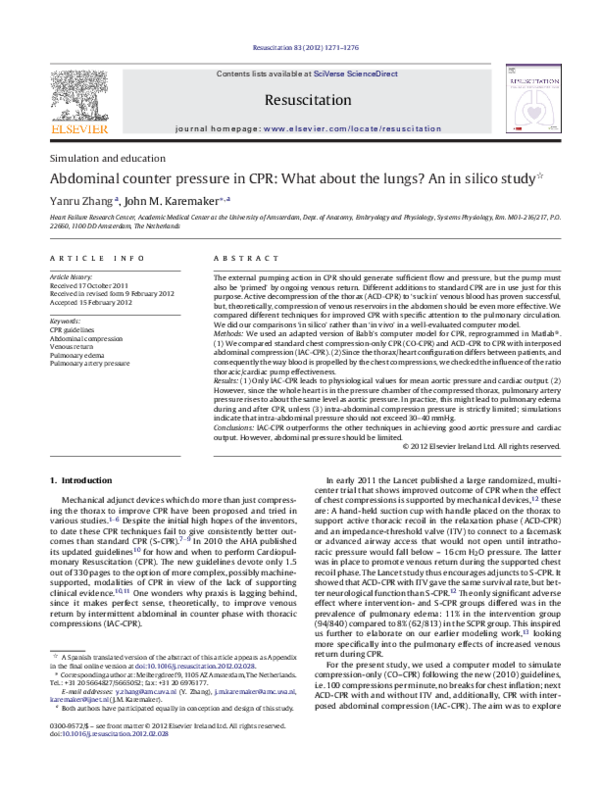(PDF) Simulation and education Abdominal counter pressure in CPR: What ...