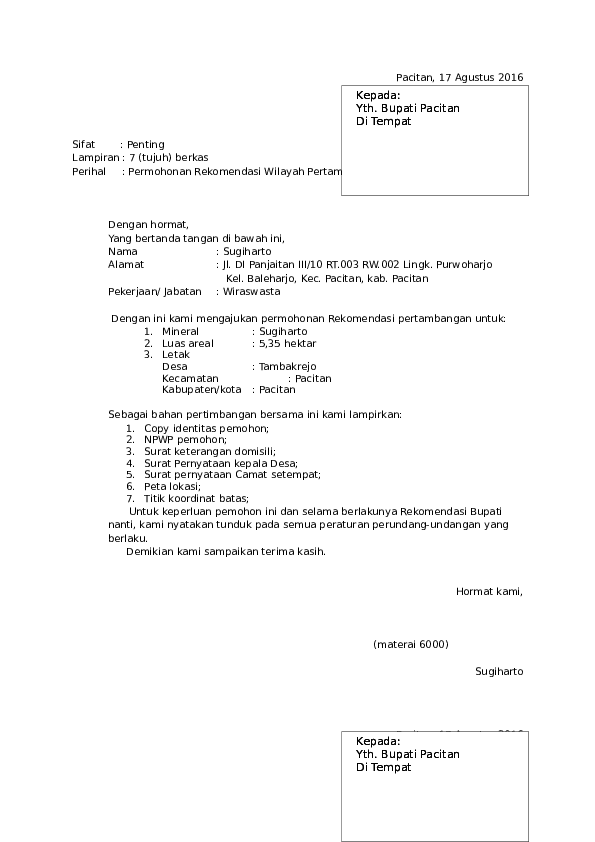 Contoh Surat Permohonan Rekom - Delinewstv