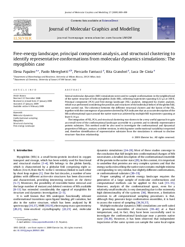 (PDF) Free-energy landscape, principal component analysis, and ...