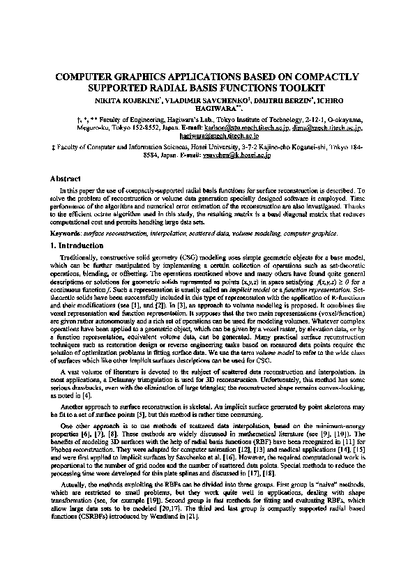 (PDF) COMPUTER GRAPHICS APPLICATIONS BASED ON COMPACTLY SUPPORTED RADIAL BASIS FUNCTIONS TOOLKIT ...