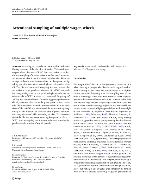 (PDF) Attentional sampling of multiple wagon wheels
