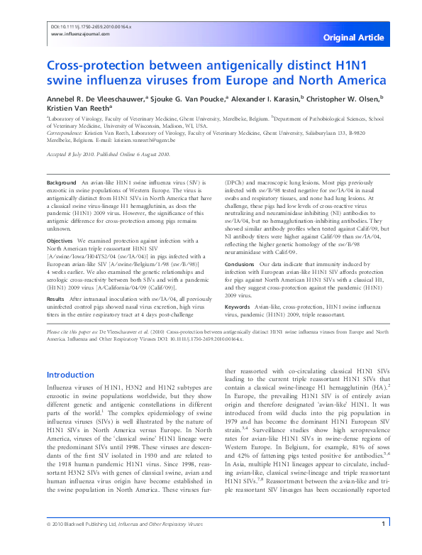 (PDF) Original Article: Cross-protection between antigenically distinct ...