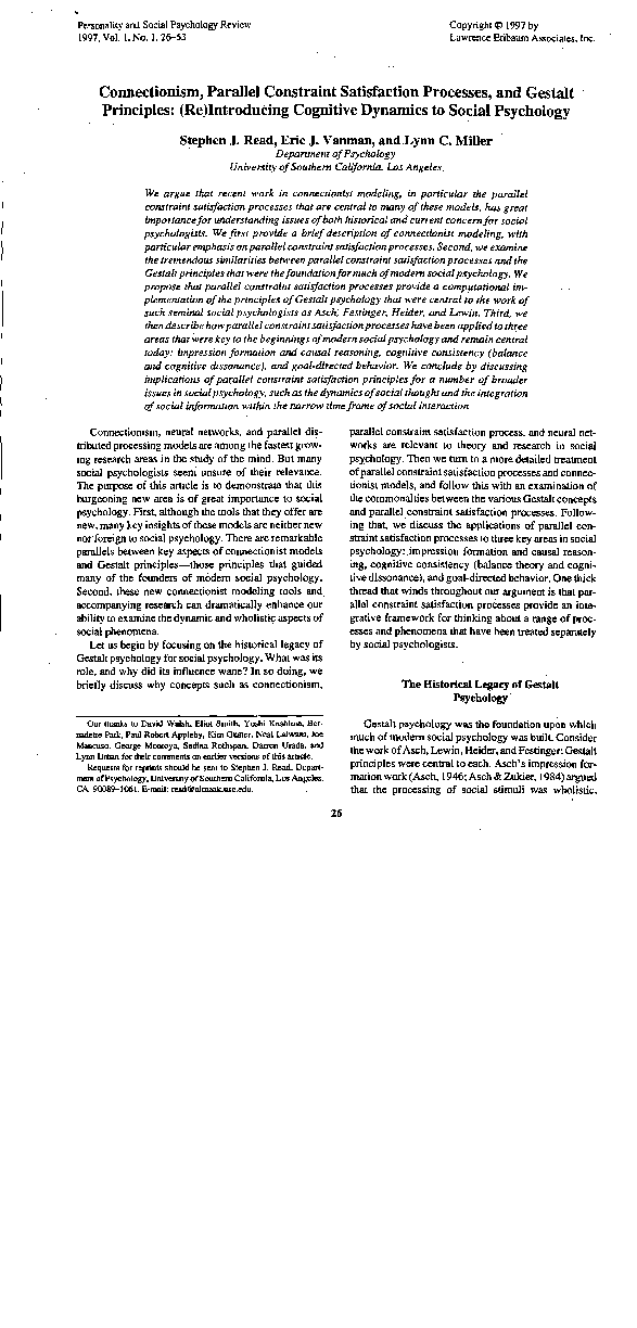 Pdf Connectionism Parallel Constraint Satisfaction Processes And Gestalt Principles Re