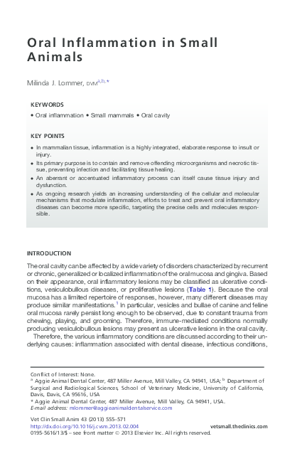 (PDF) Oral Inflammation in Small Animals