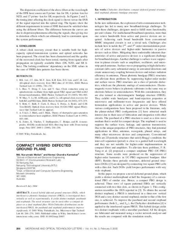 Pdf Compact Hybrid Defected Ground Plane