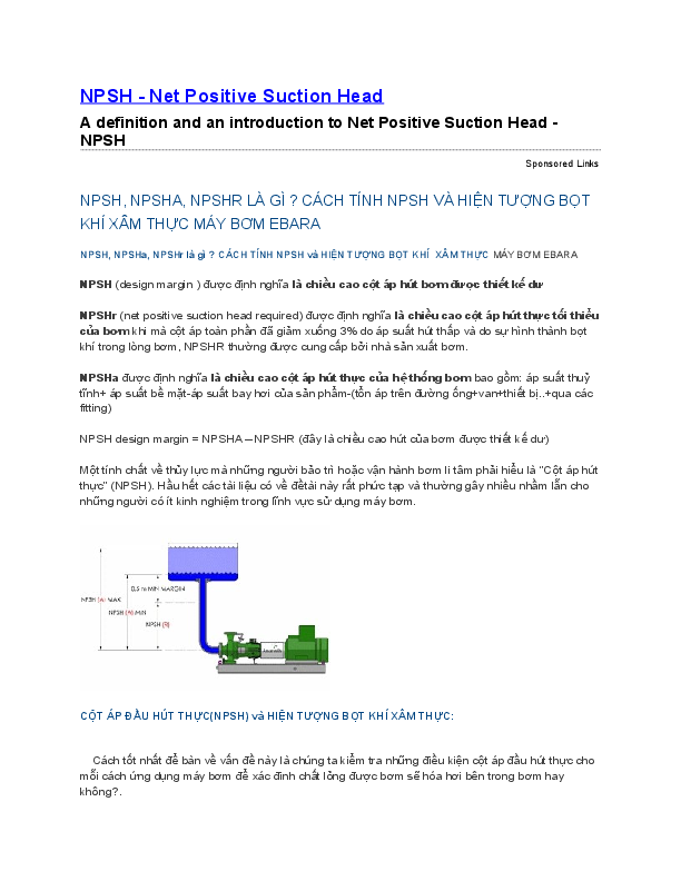 (DOC) NPSH -Net Positive Suction Head A definition and an introduction ...