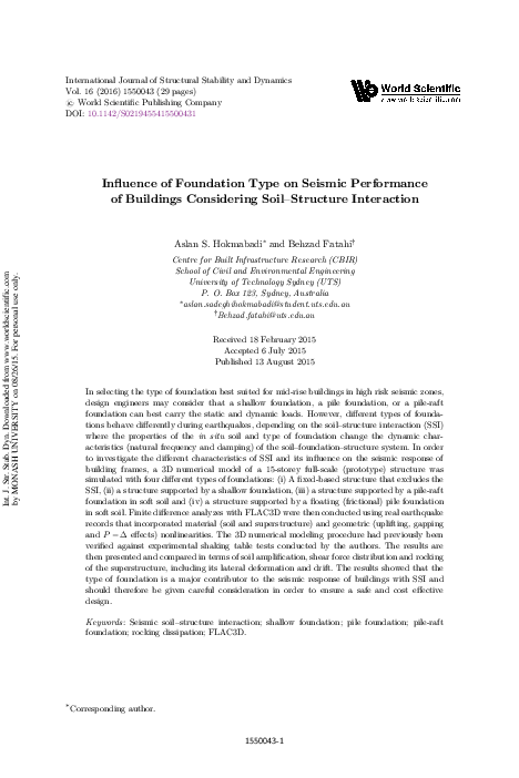 (PDF) Soil-pile-structure interaction effects on high-rise building under seismic shaking ...