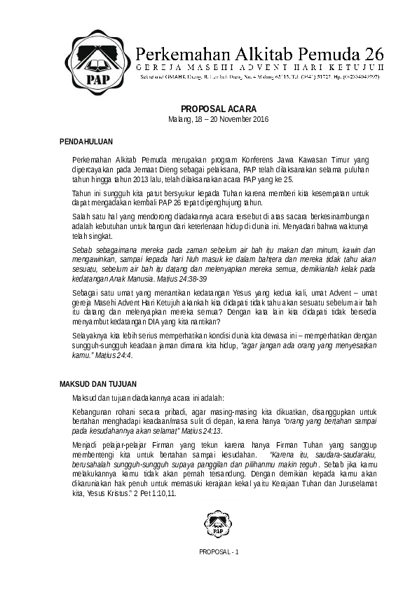 (DOC) PROPOSAL ACARA