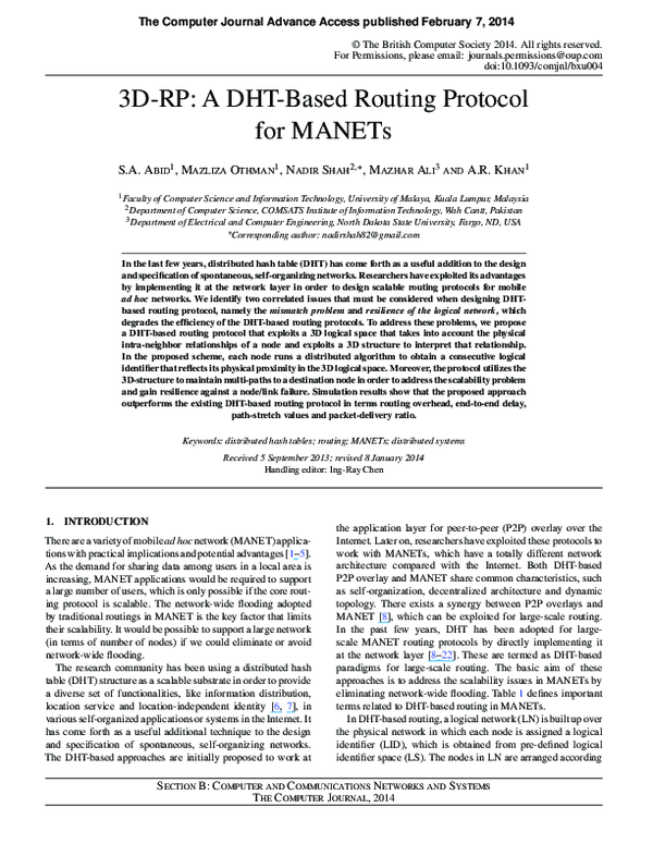 Pdf A Survey On Dht Based Routing For Large Scale Mobile Ad Hoc Networks Mazliza Othman