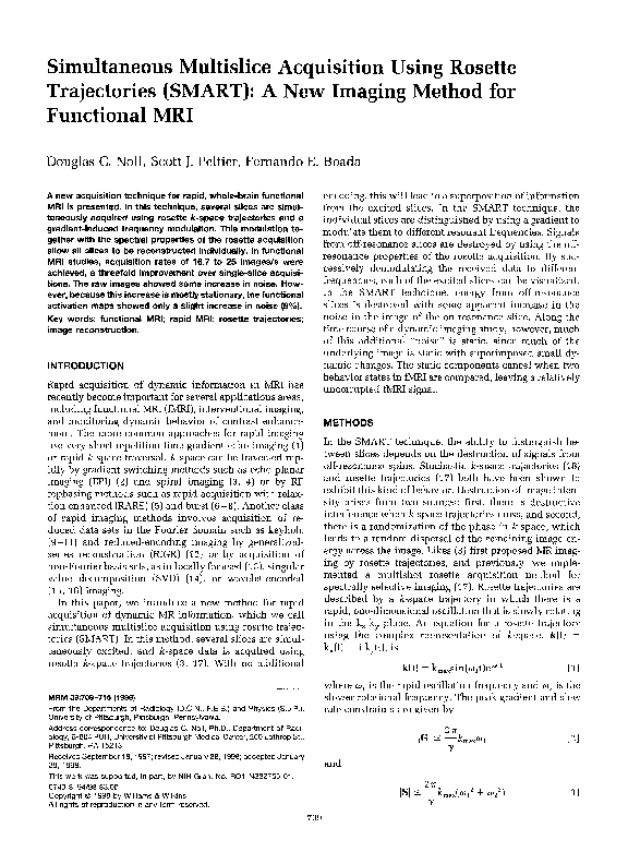 (PDF) Simultaneous multislice acquisition using rosette trajectories ...