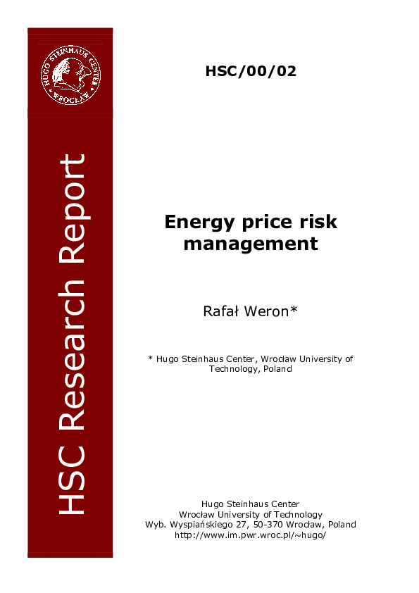 (PDF) Energy price risk management