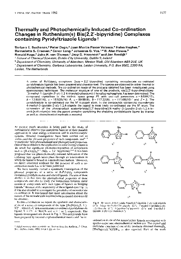 (PDF) Thermally and photochemically induced co-ordination change in ruthenium(II) bis(2,2 ...