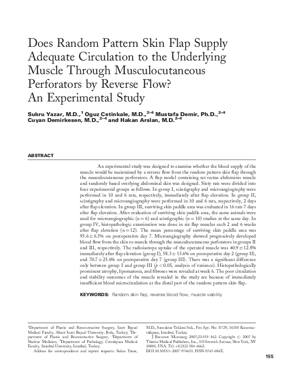 (PDF) Does random pattern skin flap supply adequate circulation to the ...