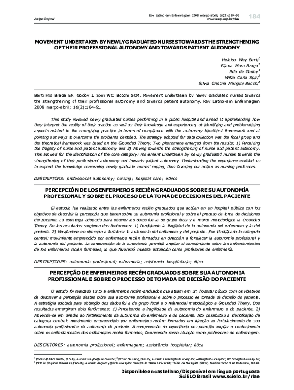 (PDF) Movement undertaken by newly graduated nurses towards the ...