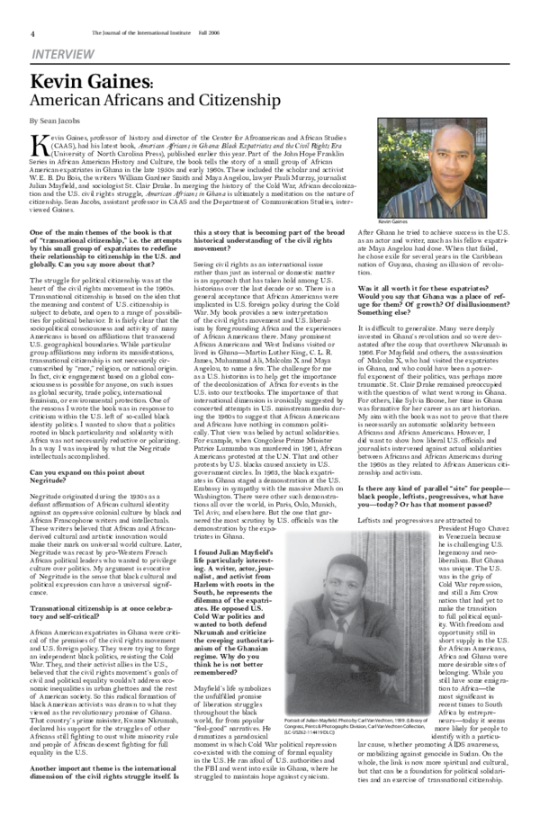 (PDF) Sean Jacobs interview Kevin Gaines on African Americans and ...