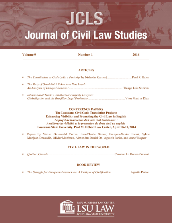 (PDF) On the Structure of a Civil Code | Alain Levasseur - Academia.edu