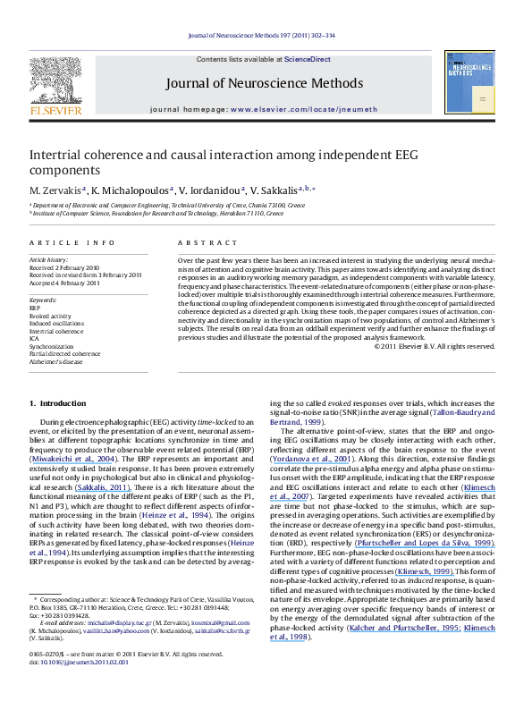 (PDF) Intertrial coherence and causal interaction among independent EEG ...