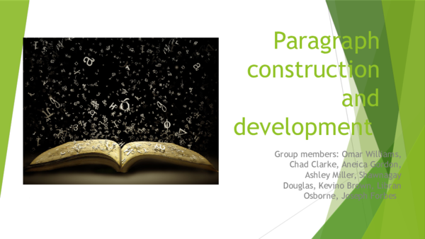 (PPT) Paragraph construction and development