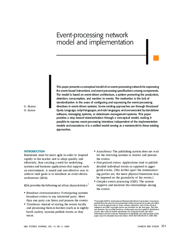 (PDF) Event-processing network model and implementation
