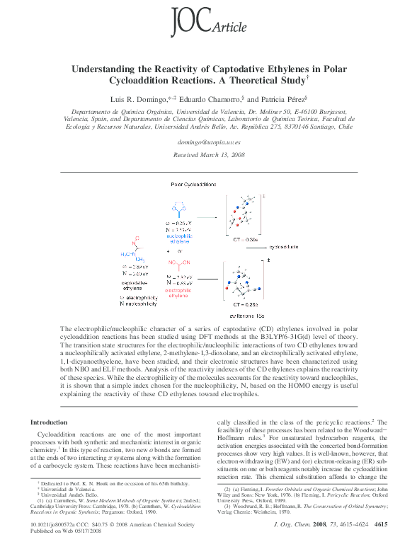 (PDF) Understanding the reactivity of captodative ethylenes in polar ...