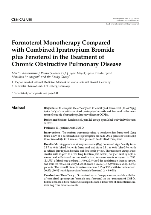 (PDF) Formoterol Monotherapy Compared with Combined Ipratropium Bromide ...