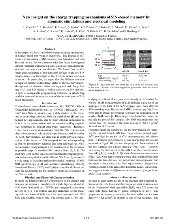 (PDF) New insight on the charge trapping mechanisms of SiN-based memory ...