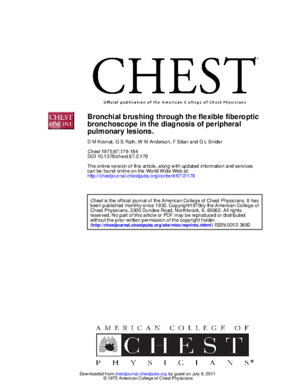 (PDF) Bronchial brushing through the flexible fiberoptic bronchoscope ...