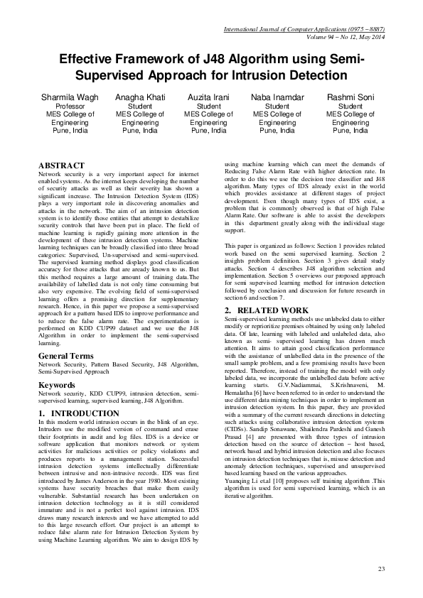 Pdf Effective Framework Of J48 Algorithm Using Semi Supervised 0504