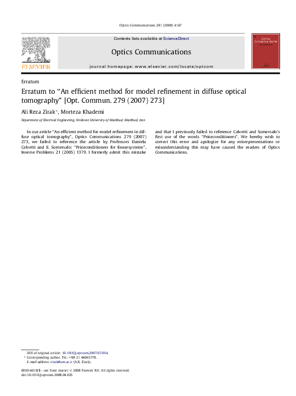 (PDF) Erratum to “An efficient method for model refinement in diffuse optical tomography